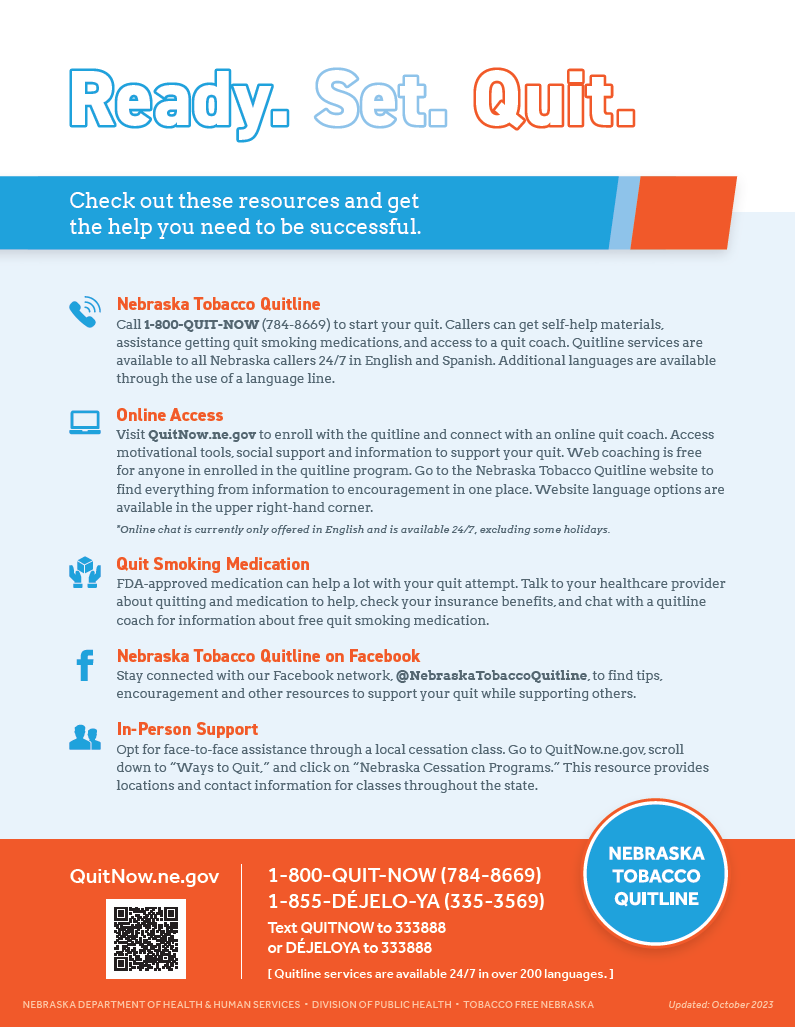 Nebraska Tobacco Quitline Order Form